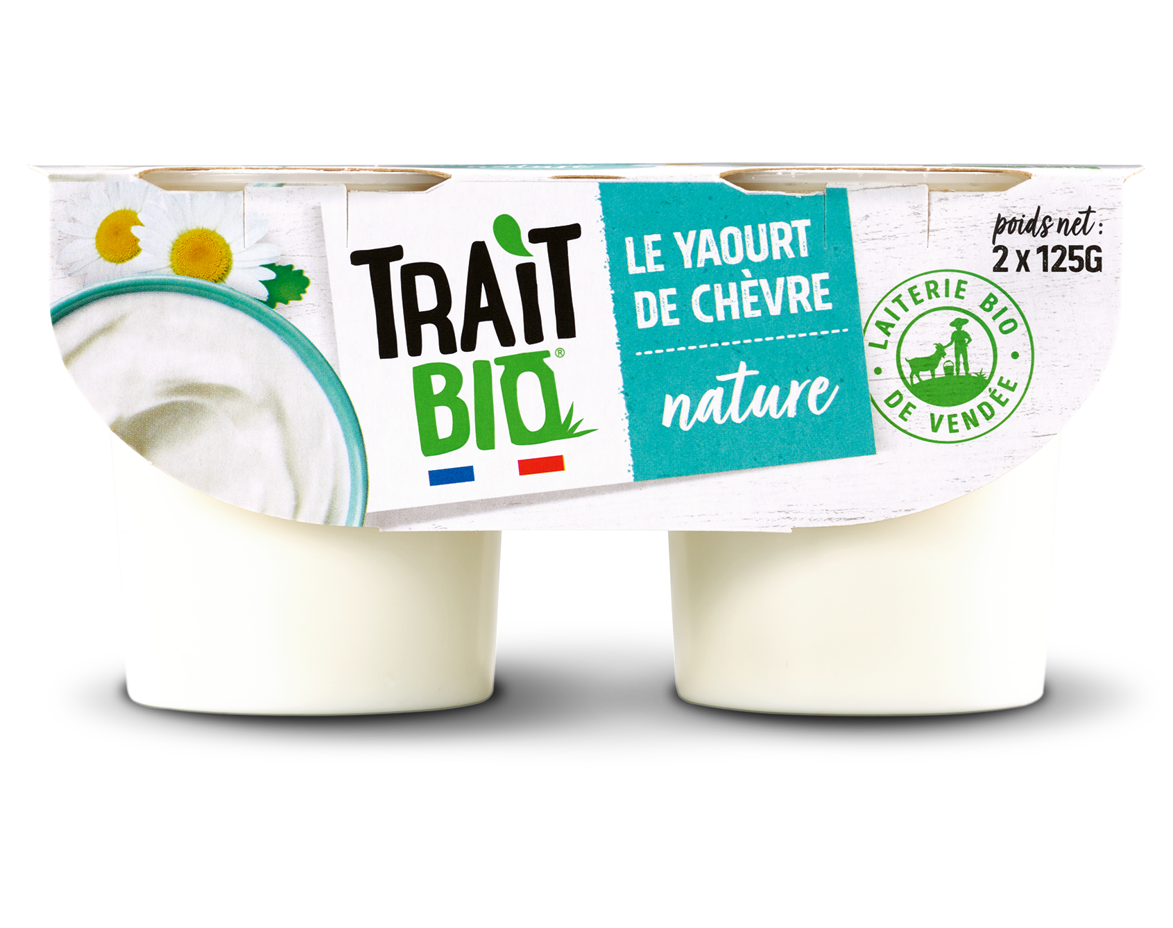 Yaourt de chèvre brassé nature - Trait bio